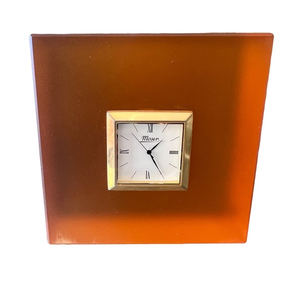 Moser | Office | Moser Cube Desk Clock Smoky Orange Color Excellent ...